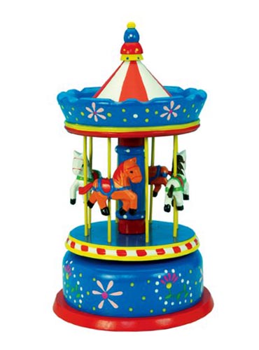 Nursery Carousel in Wood ... Red White and Blue