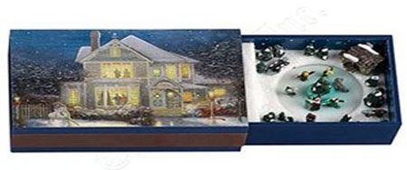 Thomas Kinkade Mini Animated matchbook Music Box from Mr Christmas