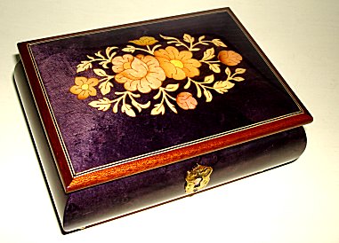 Plum Floral Musical Box with Lock and Key (1.18)