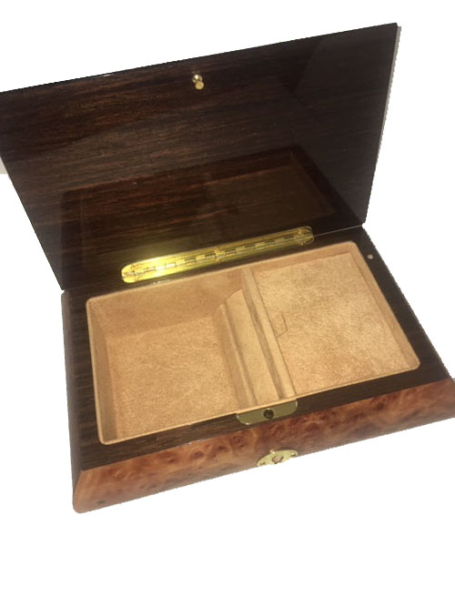 High Gloss Italian Diamond Pattern on Burled Elm Music box (1.18)
