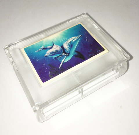 Tiled Colletion - Lucite Music Box with Poppies or Dolphins
